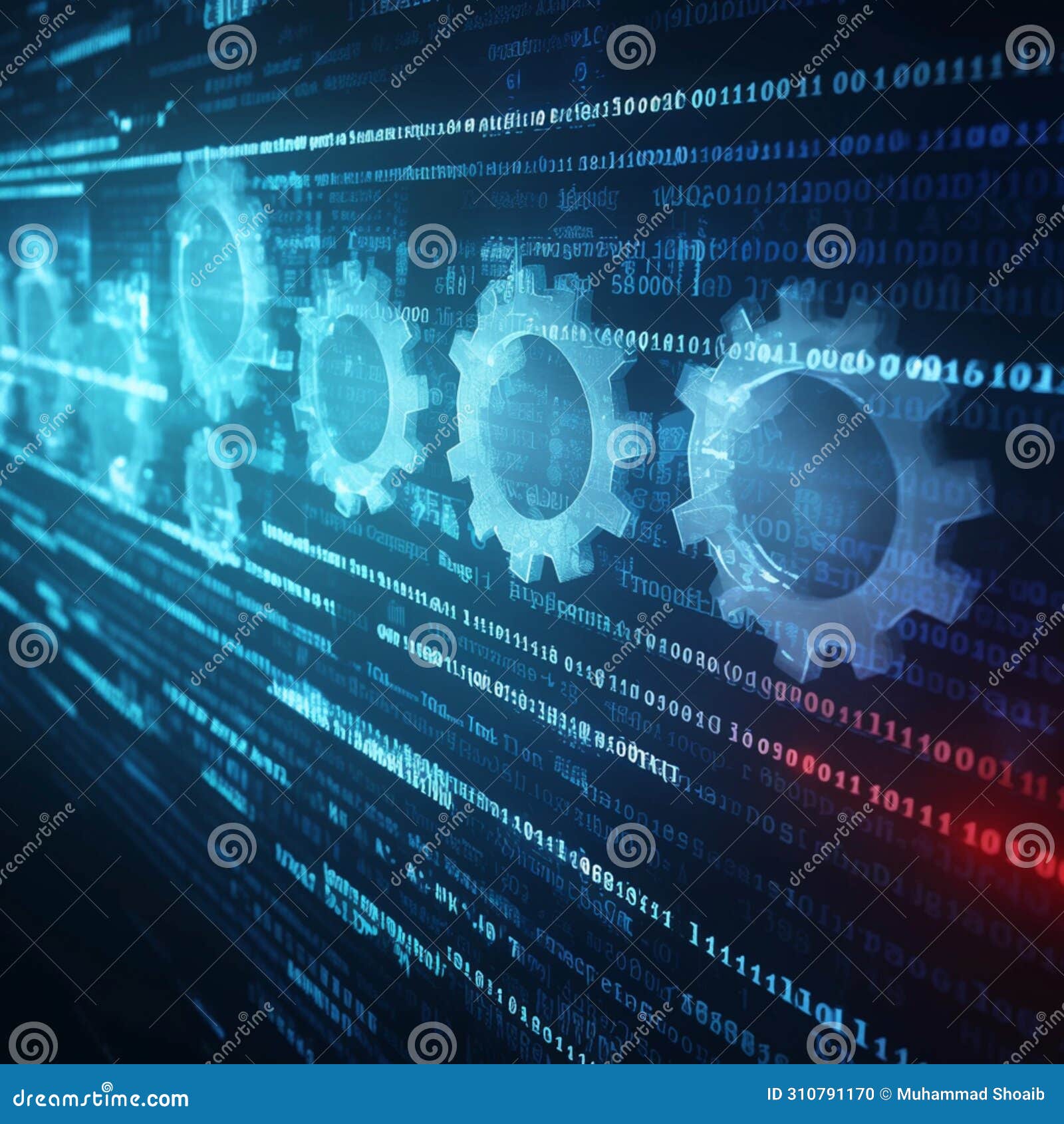 Digital Binary Data Encryption Depicted Amidst Computer Virus Concept Stock Illustration ...
