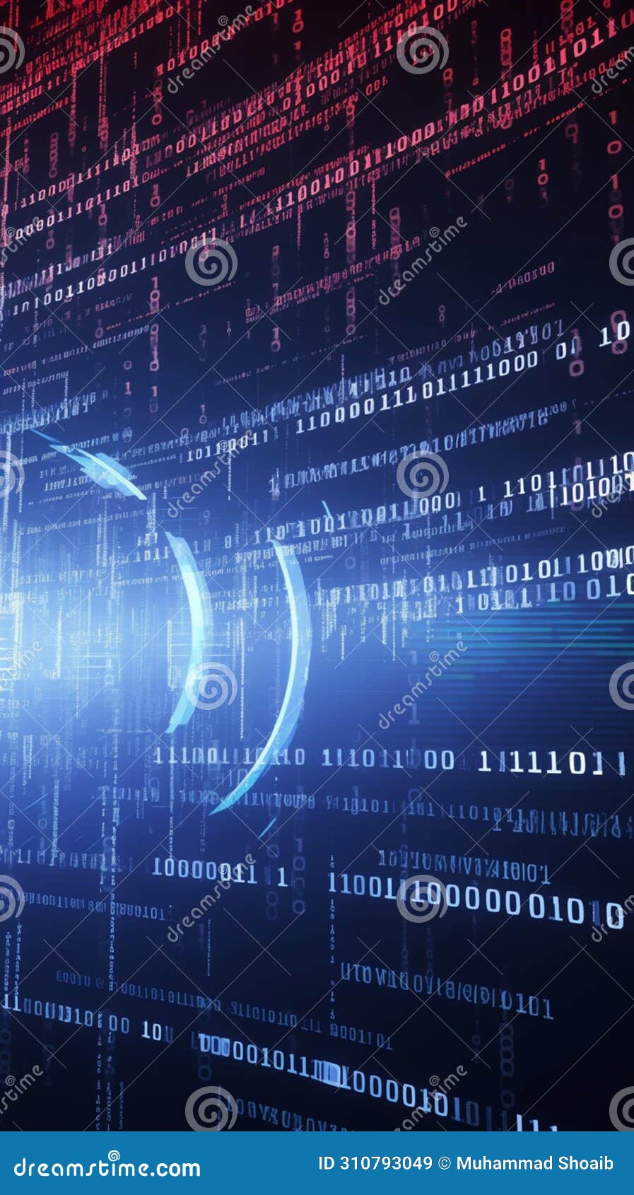 Digital Binary Data Encryption Depicted Amidst Computer Virus Concept