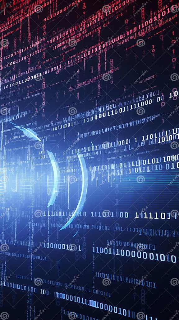 Digital Binary Data Encryption Depicted Amidst Computer Virus Concept ...