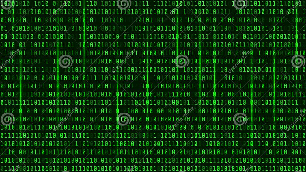 Digital Binary Data and Streaming Binary Code Background. Matrix Stock ...