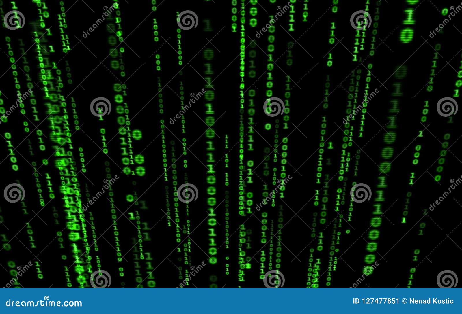 Computer Code Falling Matrix Style. Stock Illustration - Illustration ...