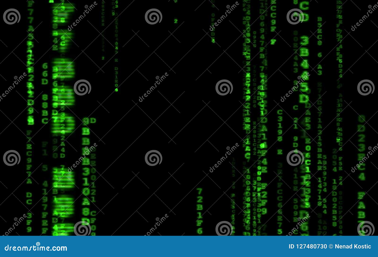 Computer Code Falling Matrix Style. Stock Illustration - Illustration ...