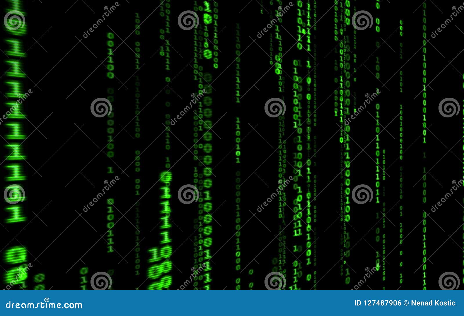 Computer Code Falling Matrix Style. Stock Illustration - Illustration ...