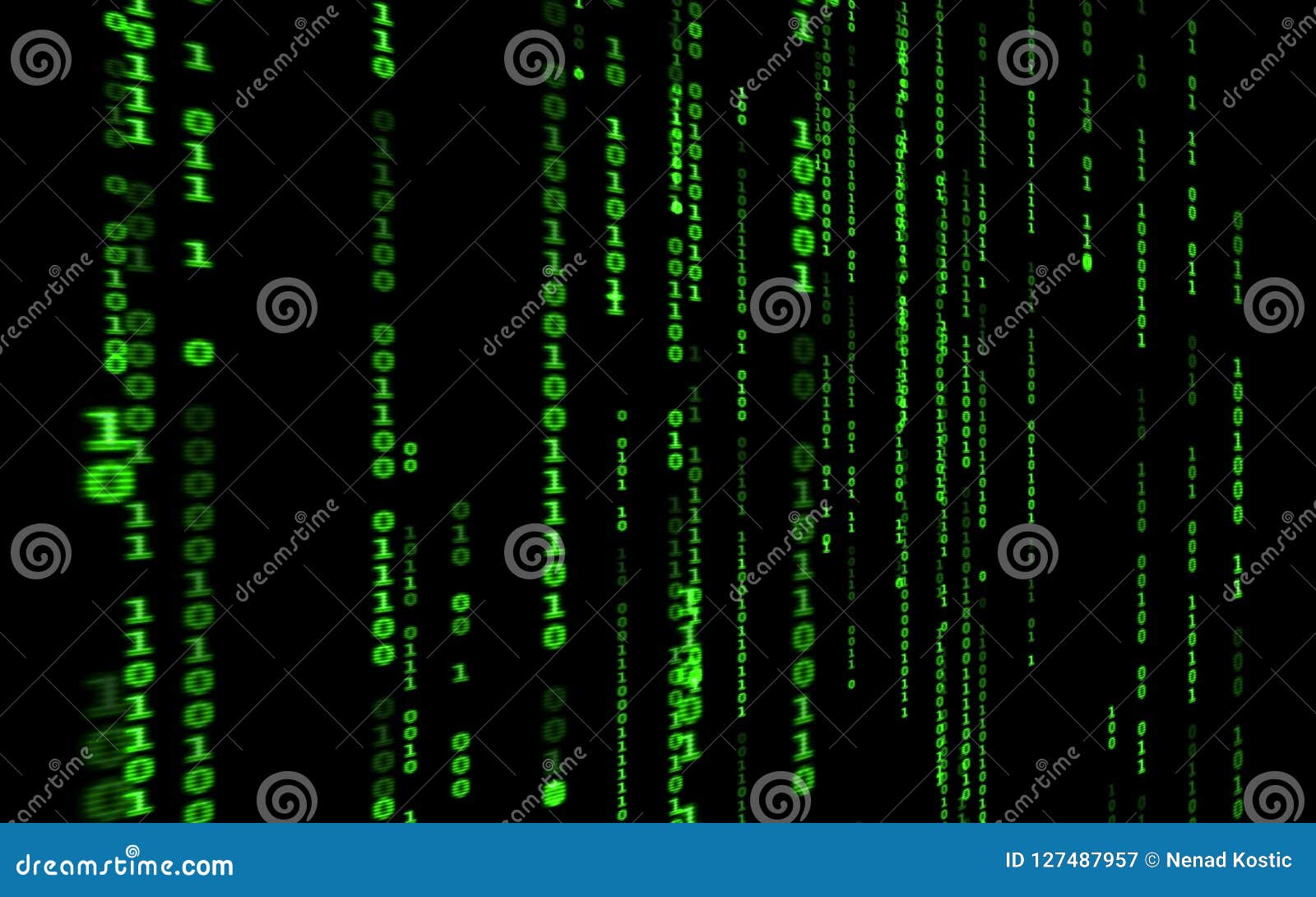 Computer Code Falling Matrix Style. Stock Illustration - Illustration ...