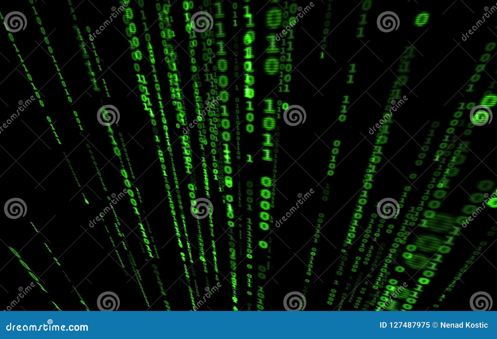 Computer Code Falling Matrix Style. Stock Illustration - Illustration ...