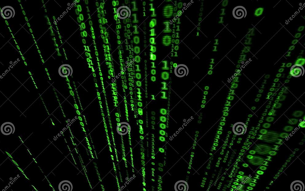 Computer Code Falling Matrix Style. Stock Illustration - Illustration ...
