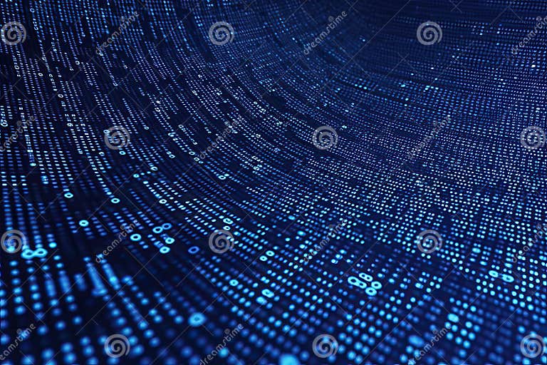 Digital Binary Data Streaming Binary Code Background Matrix Background With Digits Generative