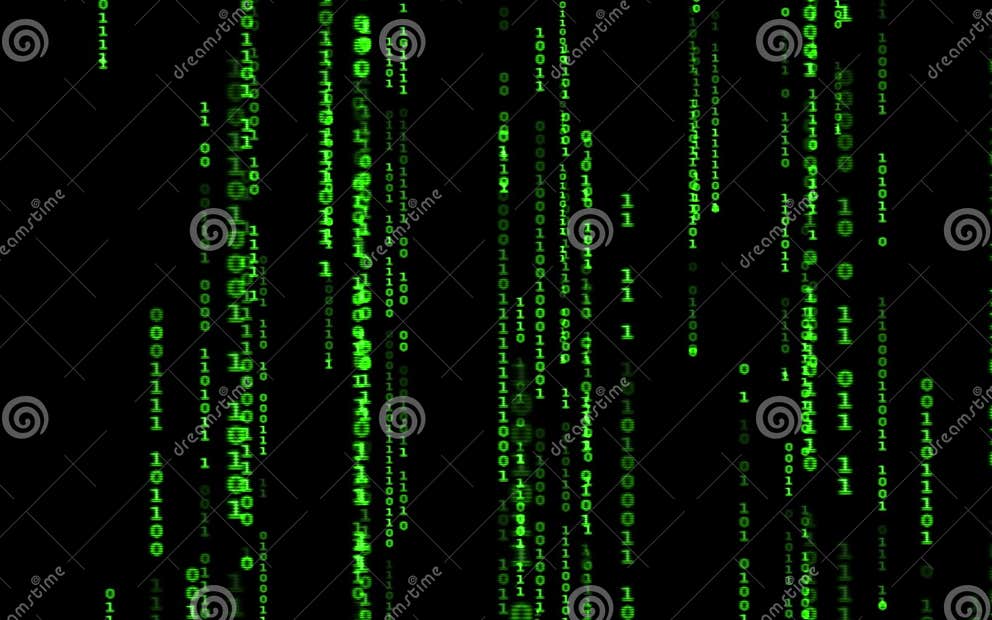 Computer Code Falling Matrix Style. Stock Illustration - Illustration ...