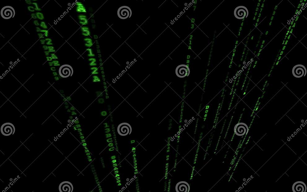 Computer Code Falling Matrix Style. Stock Illustration - Illustration ...