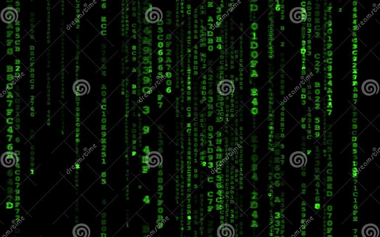 Computer Code Falling Matrix Style. Stock Illustration - Illustration ...