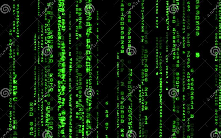 Computer Code Falling Matrix Style. Stock Illustration - Illustration ...