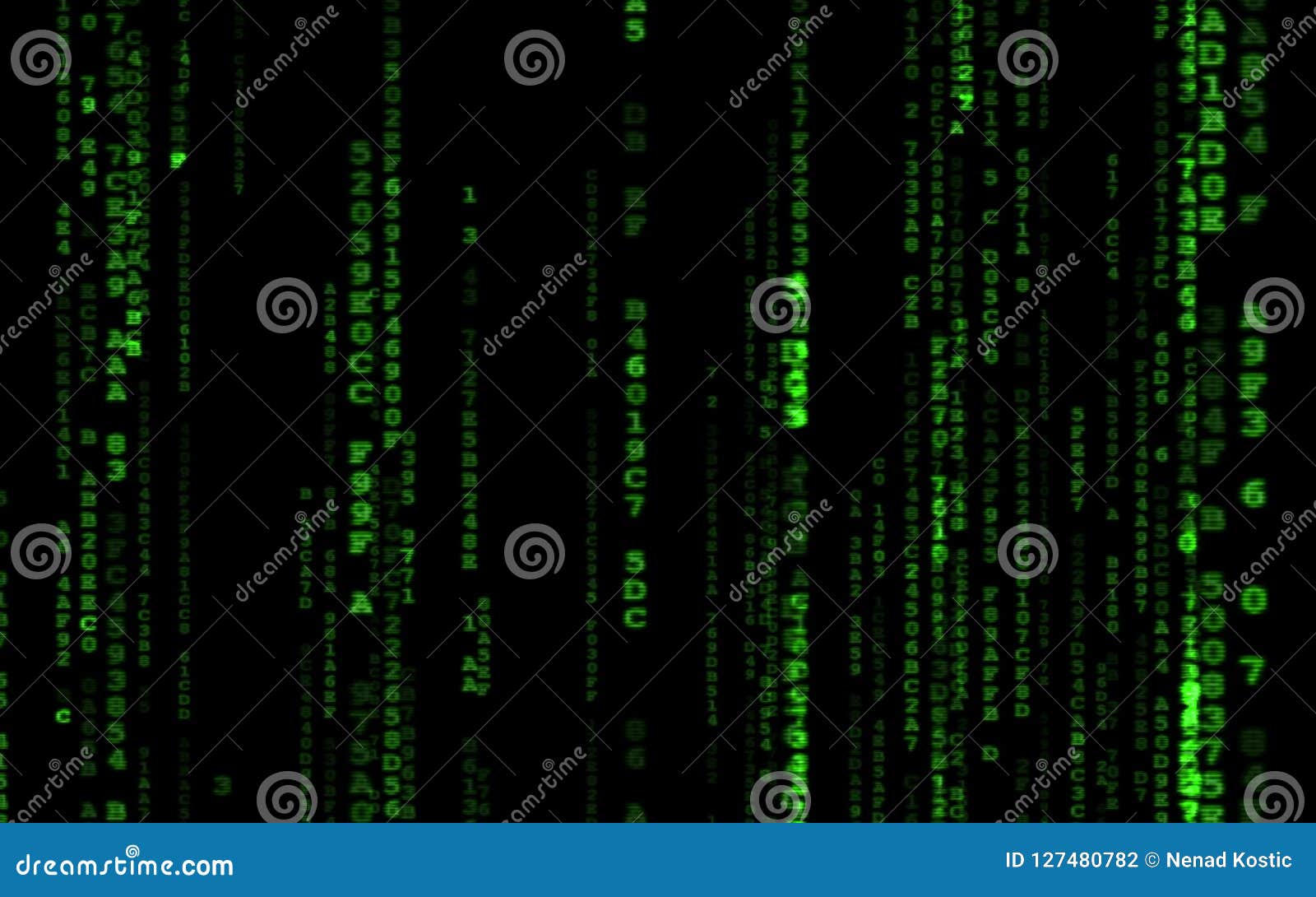 Computer Code Falling Matrix Style. Stock Illustration - Illustration ...