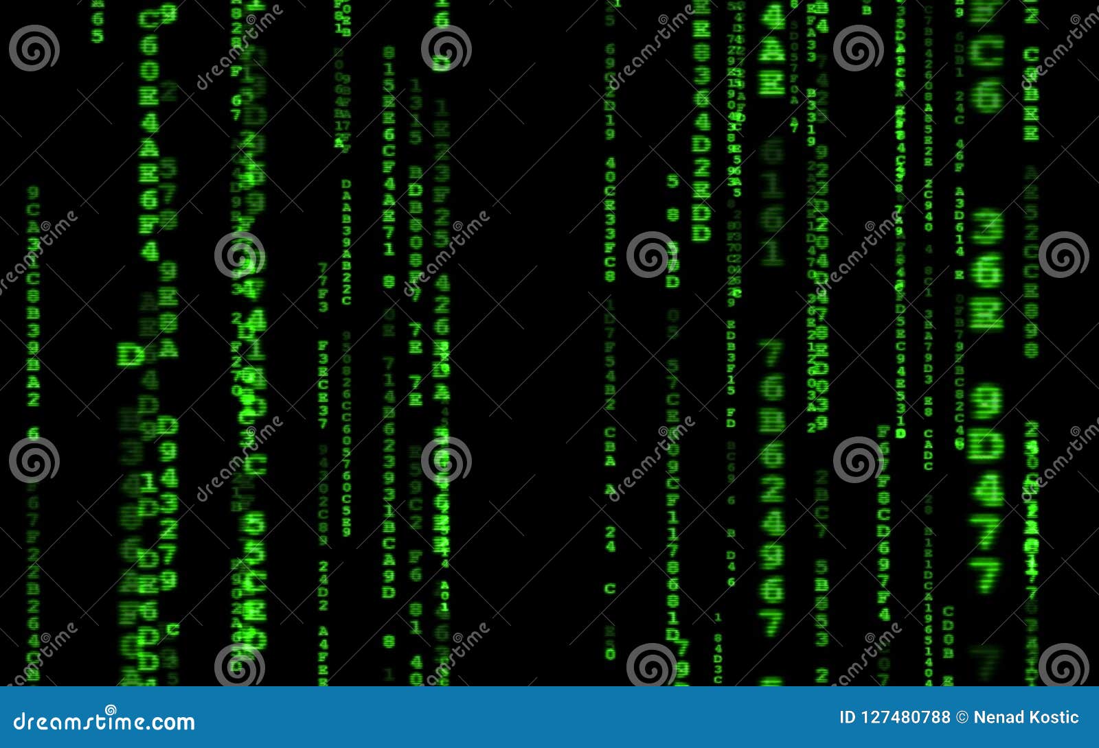 Computer Code Falling Matrix Style. Stock Illustration - Illustration ...
