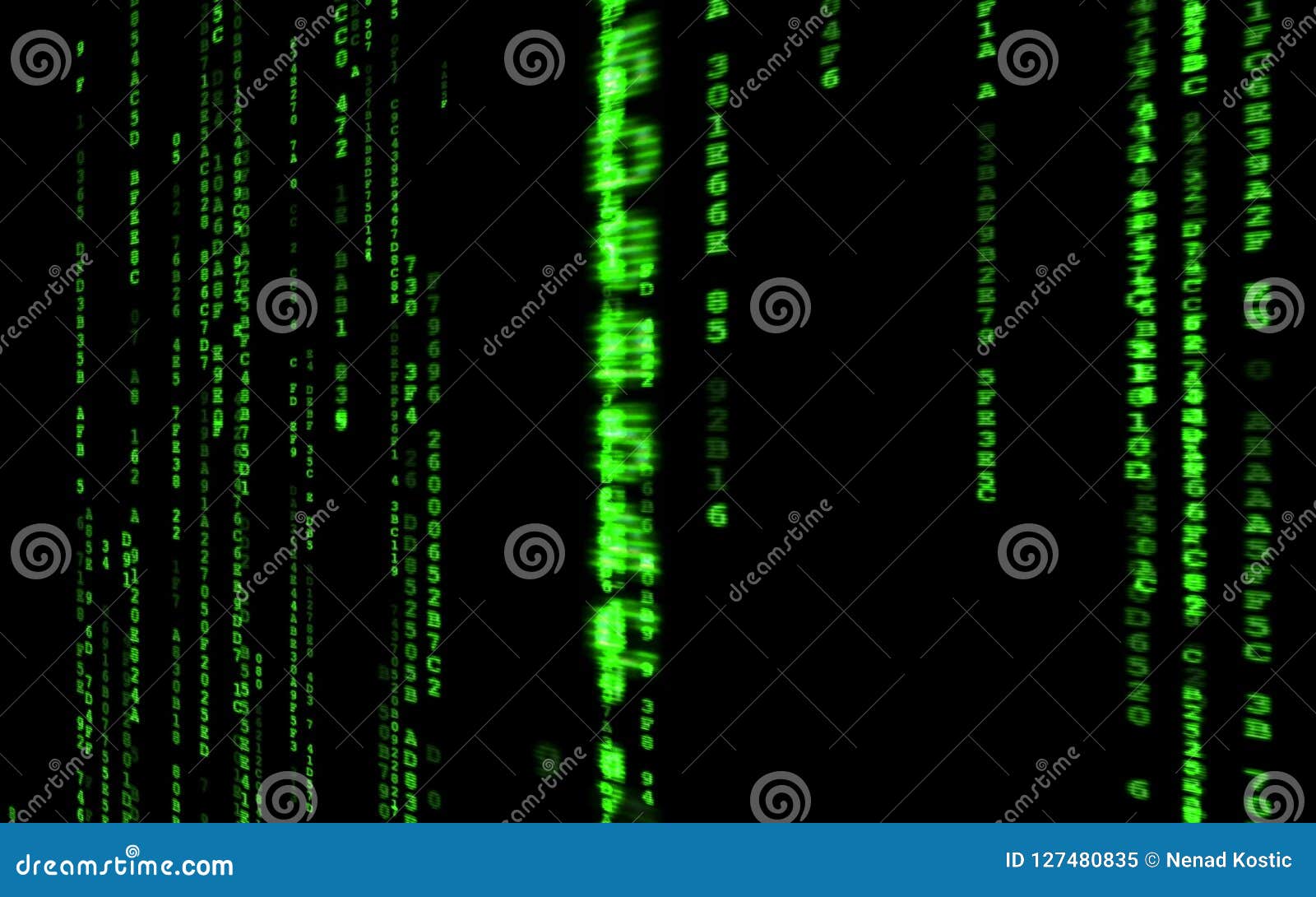 Computer Code Falling Matrix Style. Stock Illustration - Illustration ...