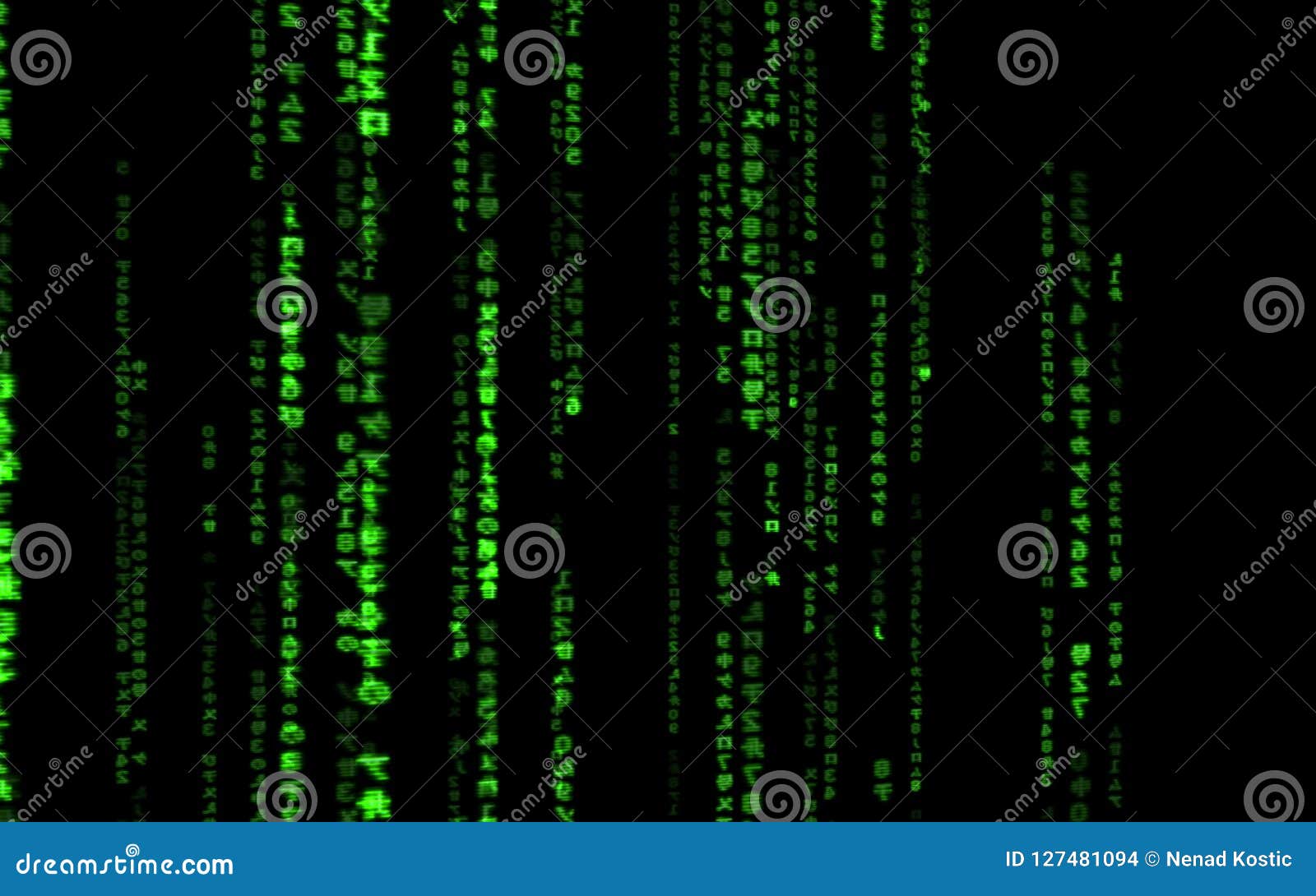 Computer Code Falling Matrix Style. Stock Illustration - Illustration ...