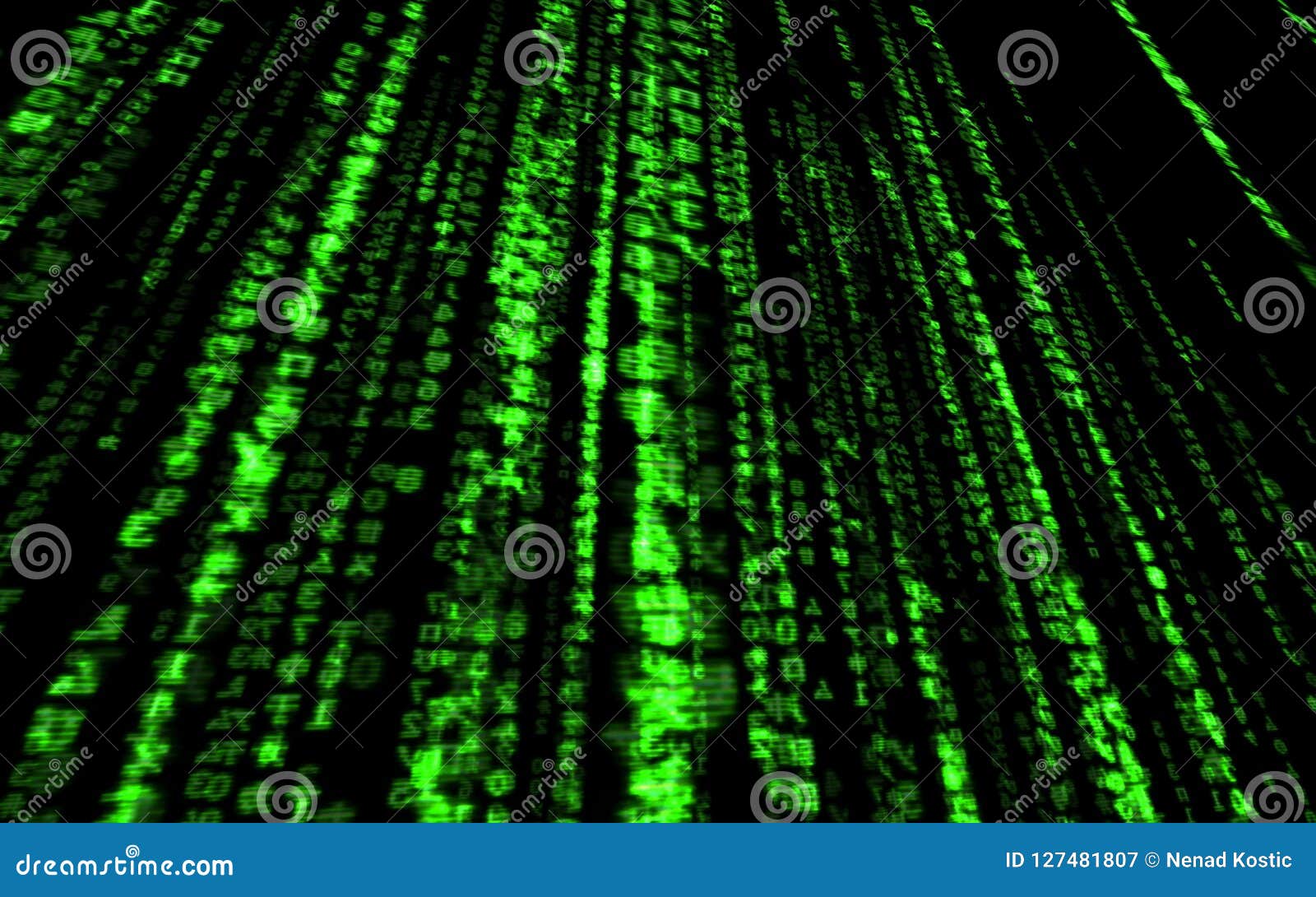 Computer Code Falling Matrix Style. Stock Illustration - Illustration ...