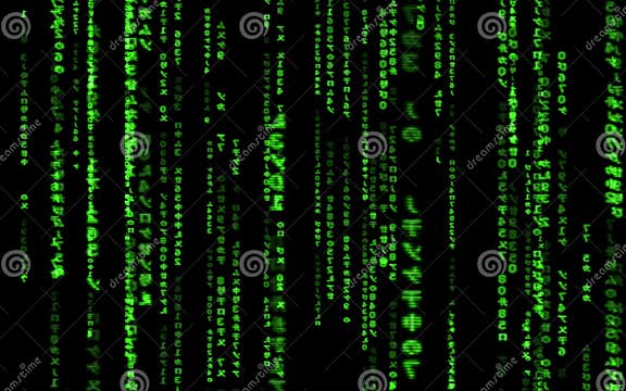Computer Code Falling Matrix Style. Stock Illustration - Illustration ...