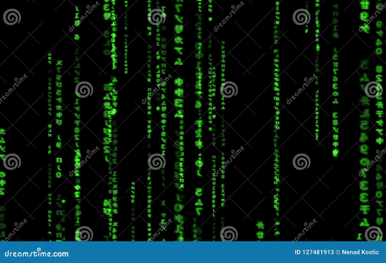 Computer Code Falling Matrix Style. Stock Illustration - Illustration ...