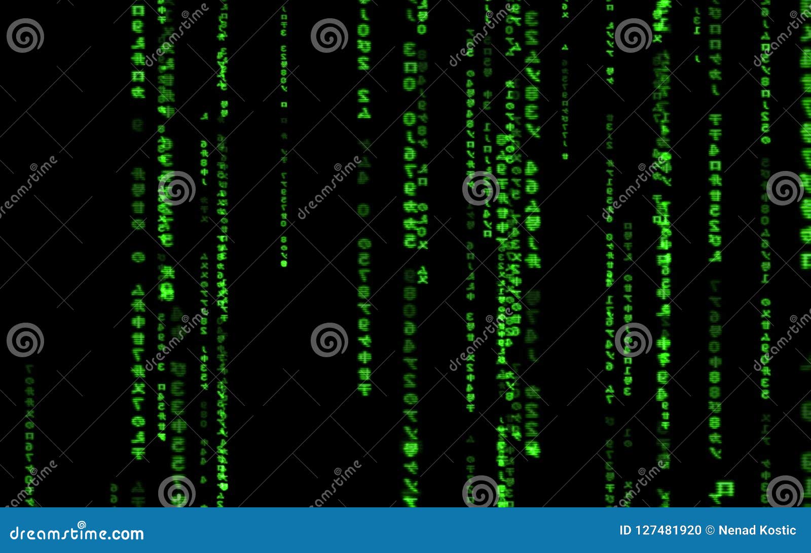 Computer Code Falling Matrix Style. Stock Illustration - Illustration ...