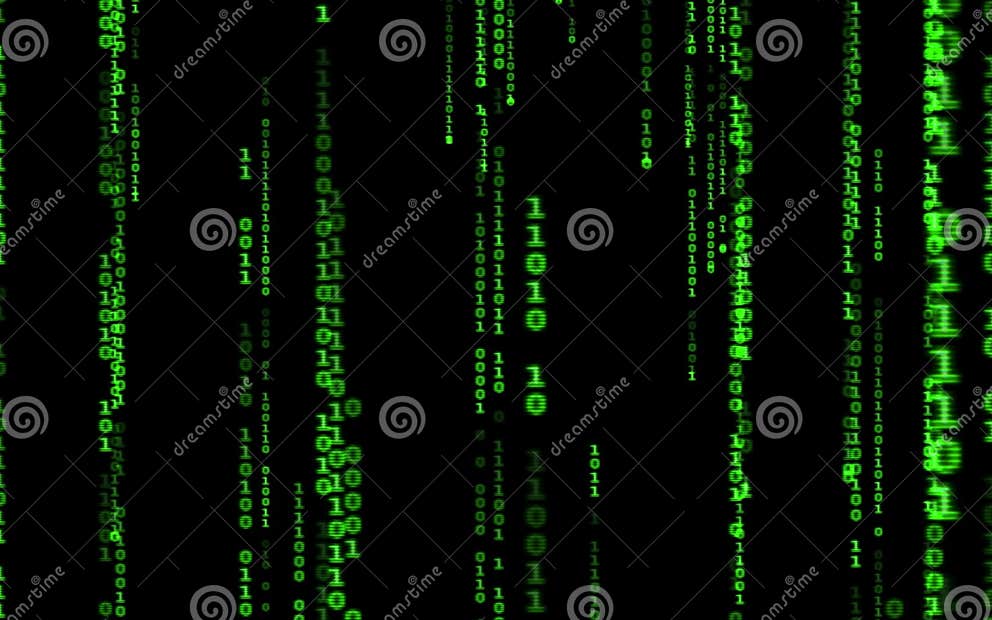Computer Code Falling Matrix Style. Stock Illustration - Illustration ...