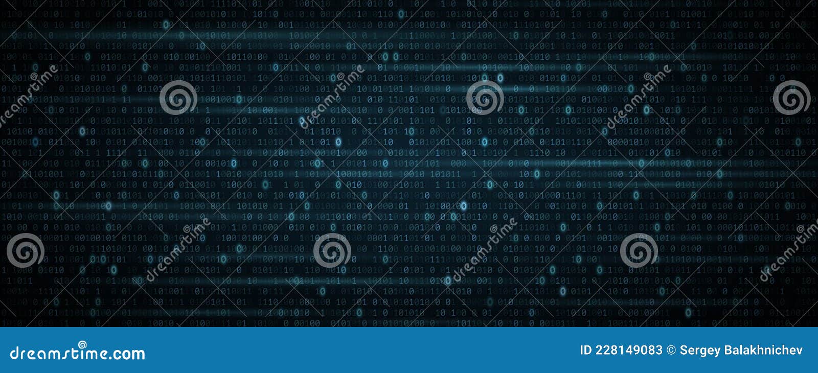 Digital Binary Software Code Background With Glowing Effect Secure Data Concept Digital Data