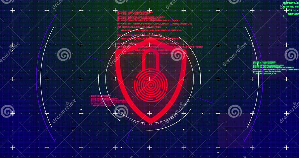 Digital Biometric Fingerprint Security Scan on a Blue Background Stock ...