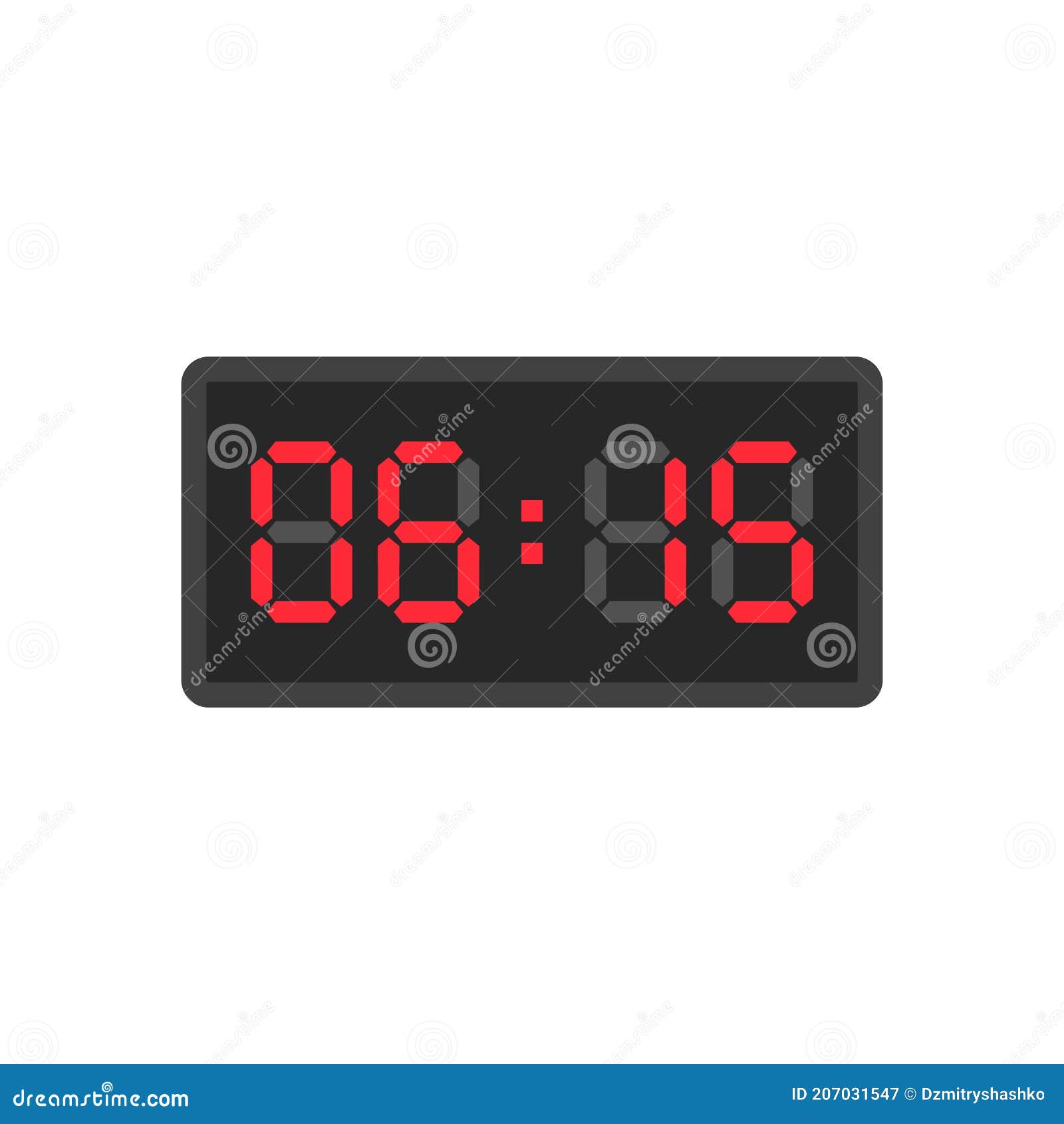 Digital Black Alarm Clock Displaying 6:15 Stock Illustration ...