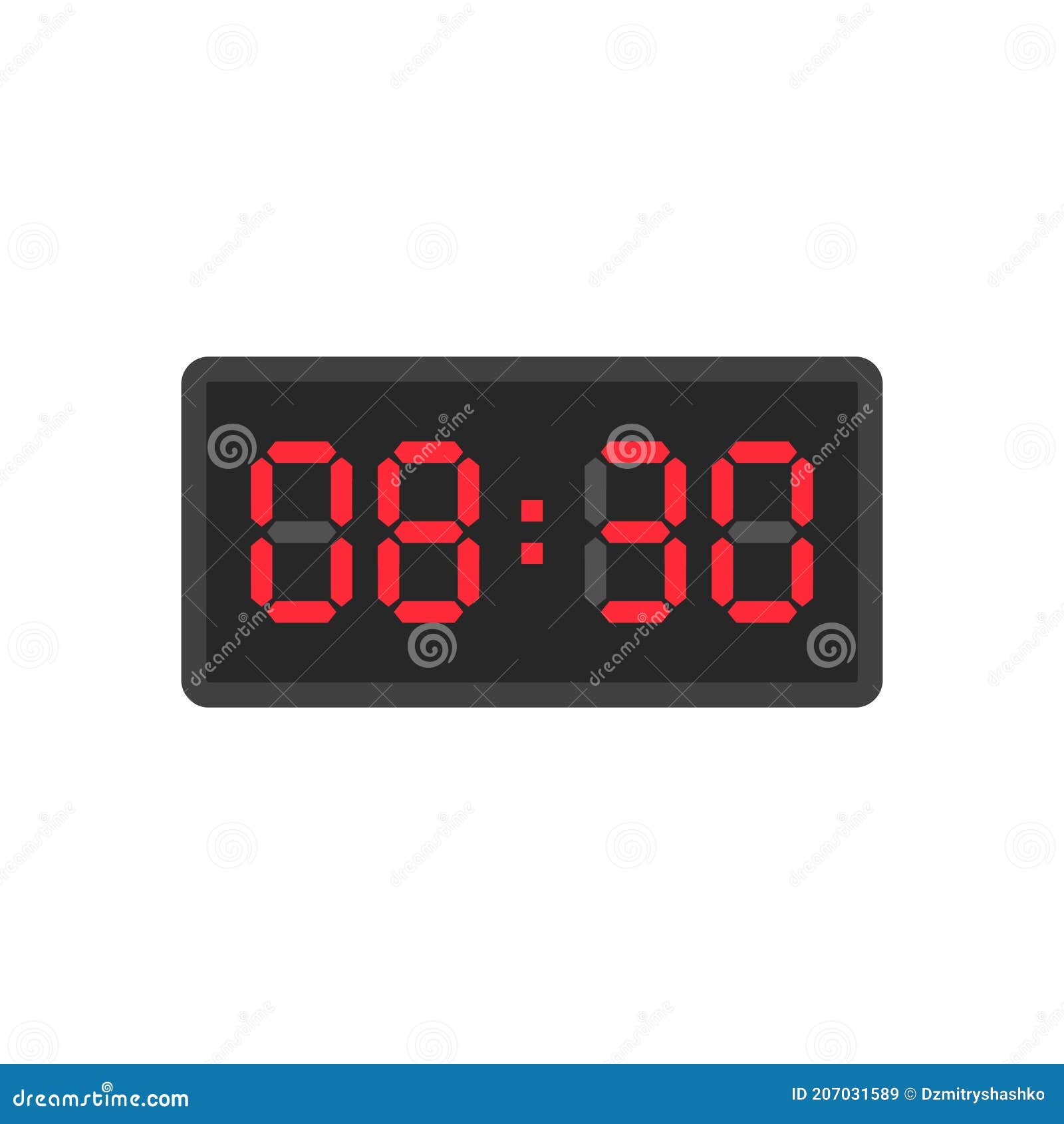 Digital Black Alarm Clock Displaying 8:30 Stock Illustration ...