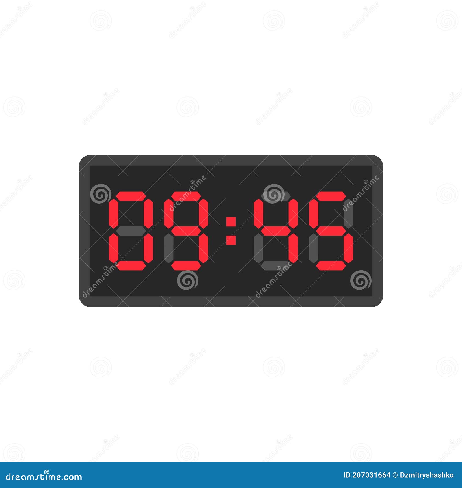 Digital Black Alarm Clock Displaying 9:45 Stock Illustration ...