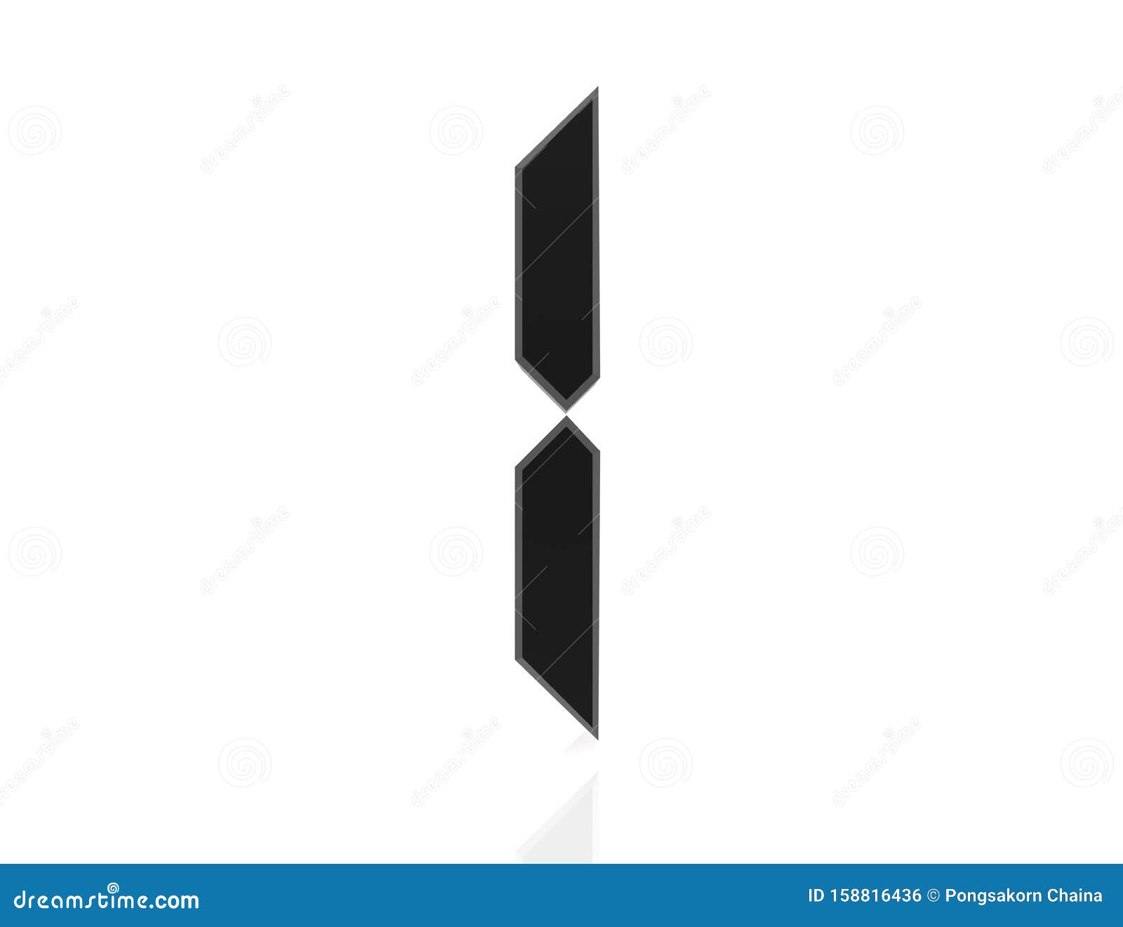 Digital Black Number 1 Isolated on White Background 3d Rendering Stock ...