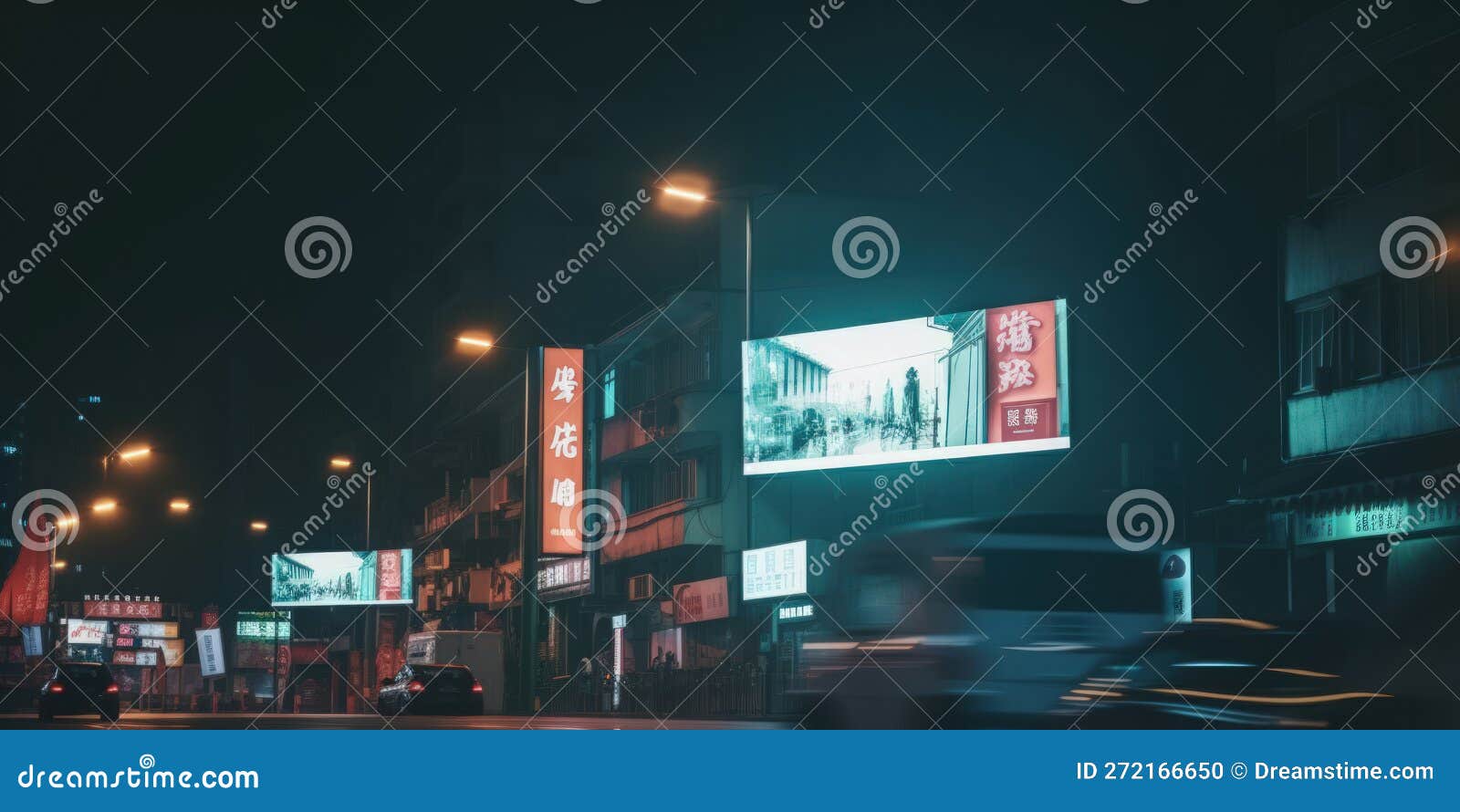 A Digital Blank Signboard is Available for Product Advertisement on the ...