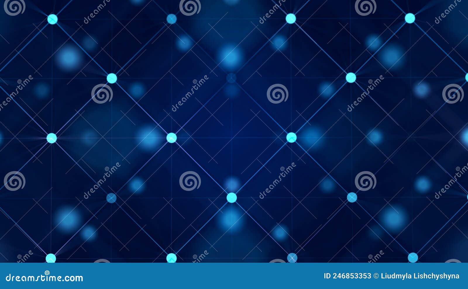 Digital Blockchain Concept. Data Storage in Separate Cells. Abstract Background with Dots and ...