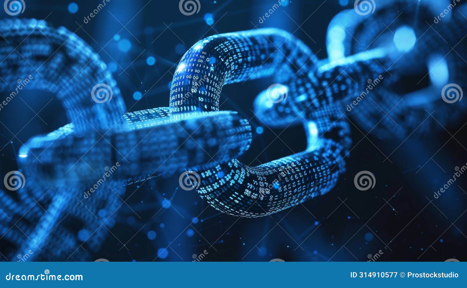 Digital Blockchain Links in Cyberspace Stock Image - Image of blue ...