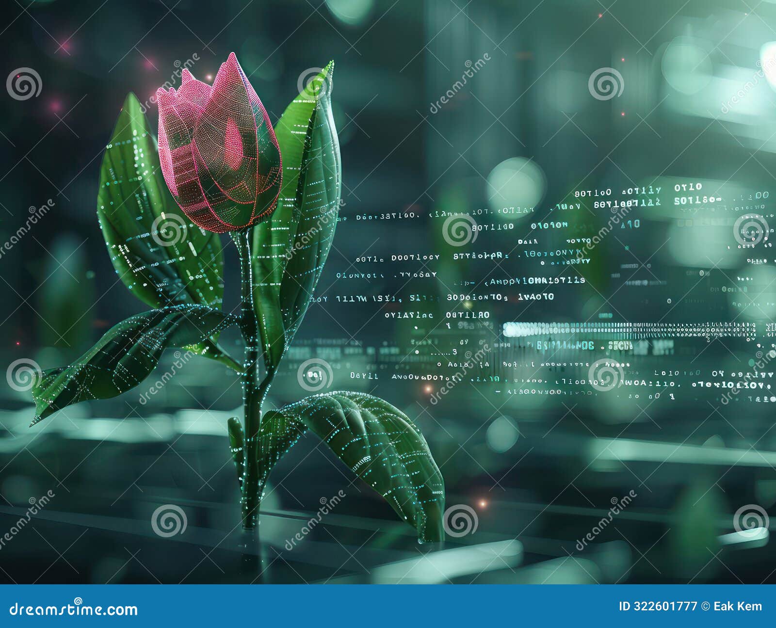 Digital Bloom a Symphony of Nature and Technology Futuristic Artificial ...