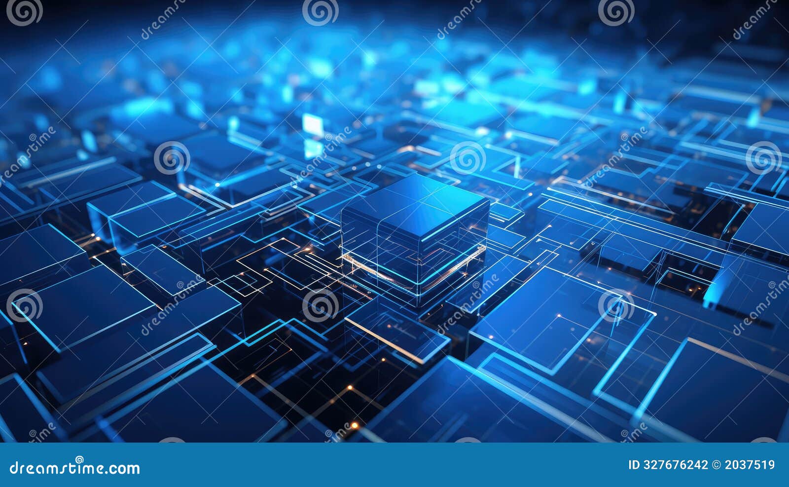 Digital blue abstract tech stock illustration. Illustration of circuit ...