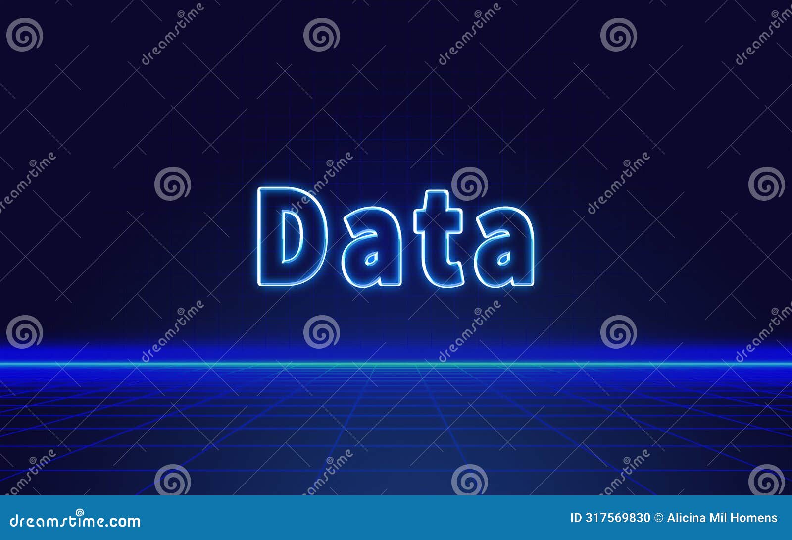 Digital Blue Background with the Word DATA Stock Illustration ...