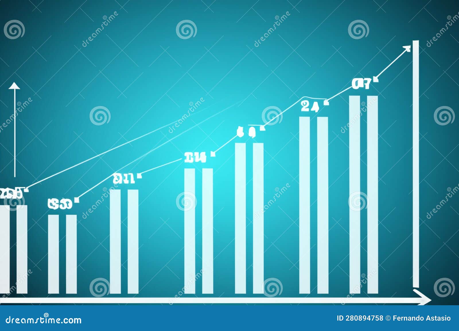 Digital Blue Bar Graph with Growing Business Concept. Stock Photo ...