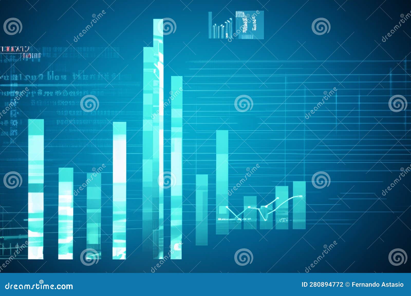 Digital Blue Bar Graph with Growing Business Concept. Stock Photo ...