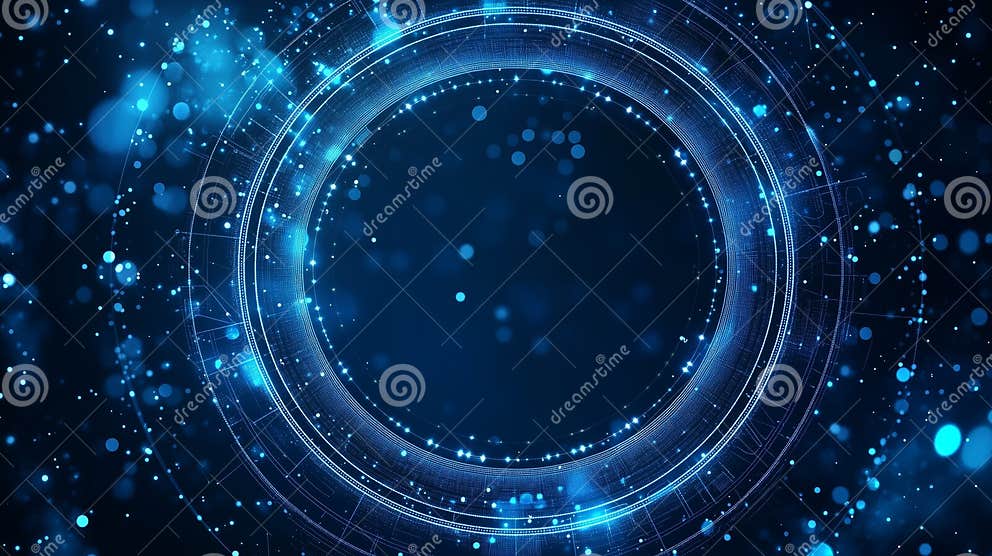 Digital Blue Circular Technology Background Stock Illustration ...