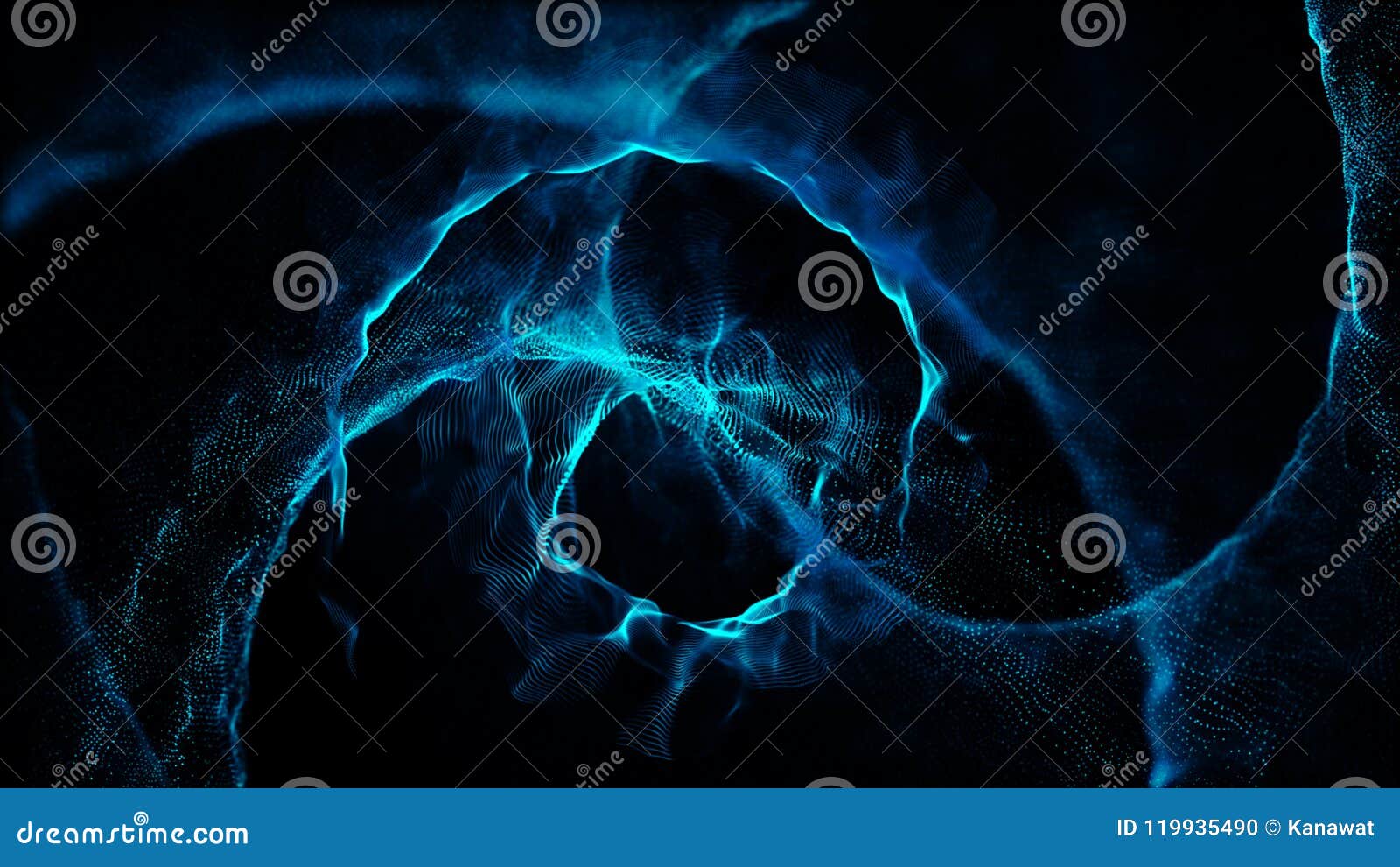 Digital Blue Color Particles Twist Abstract Background Stock ...