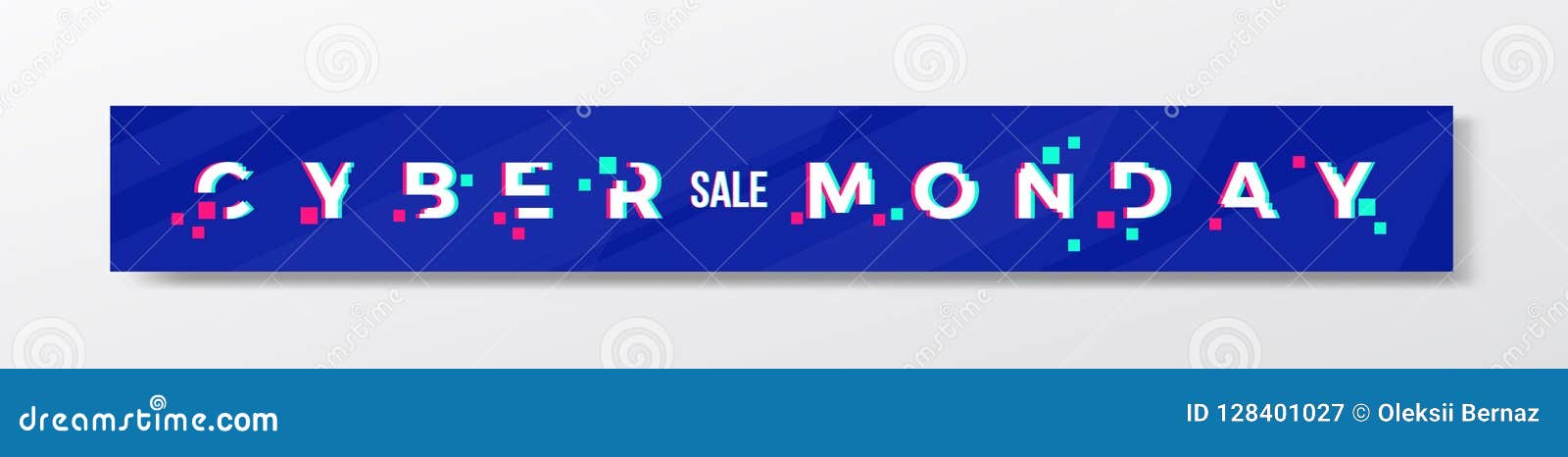 Digital Blue Cyber Monday Stylish Banner or Header. Modern Pixel ...