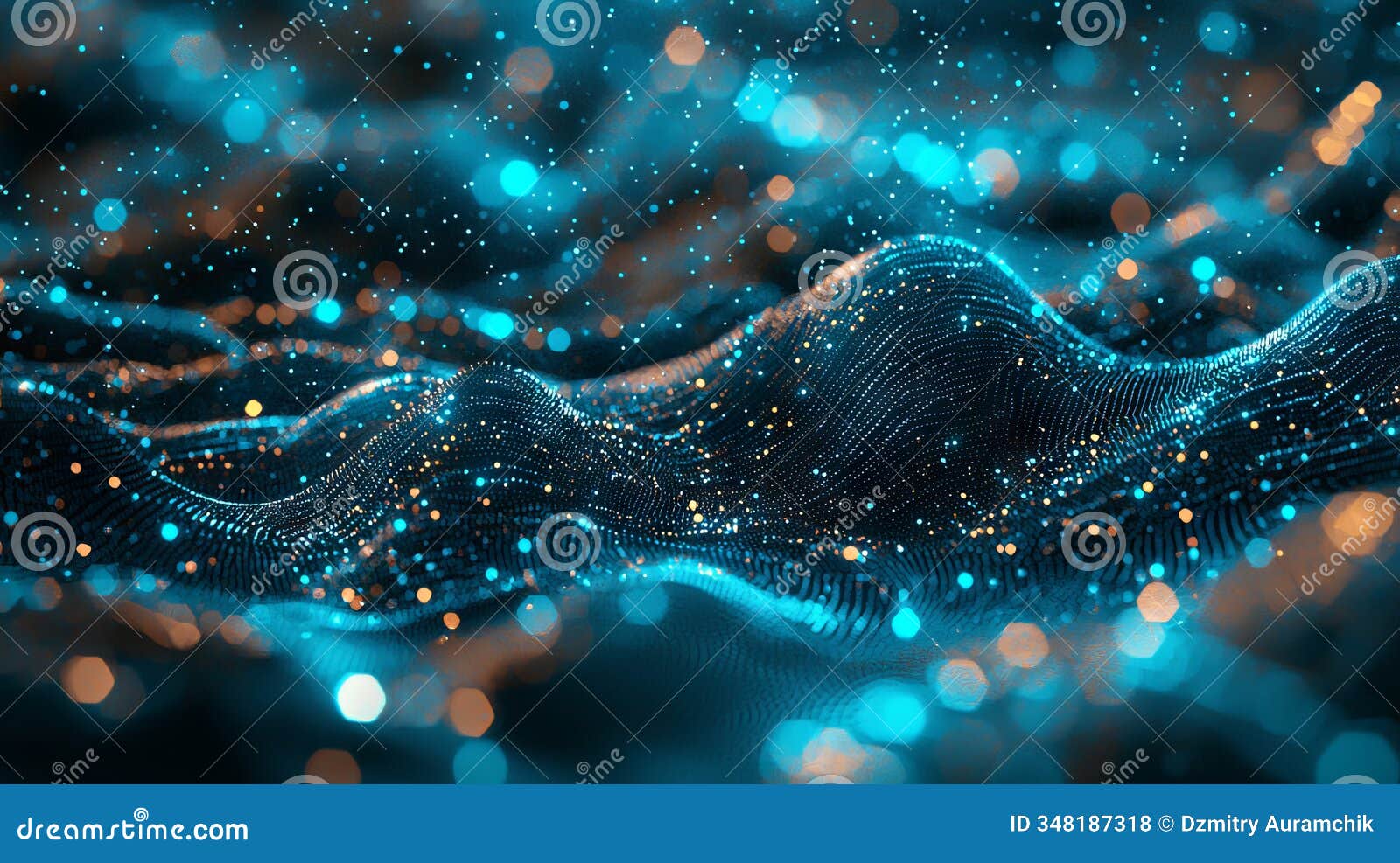 A Digital Blue Dots Wave Pattern Background, Modern Technology Concept ...