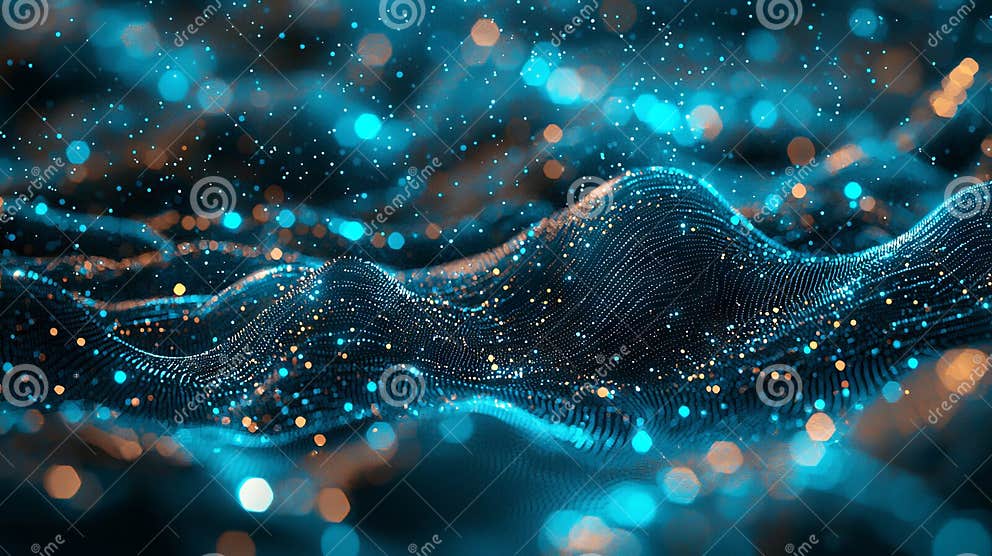 A Digital Blue Dots Wave Pattern Background, Modern Technology Concept ...