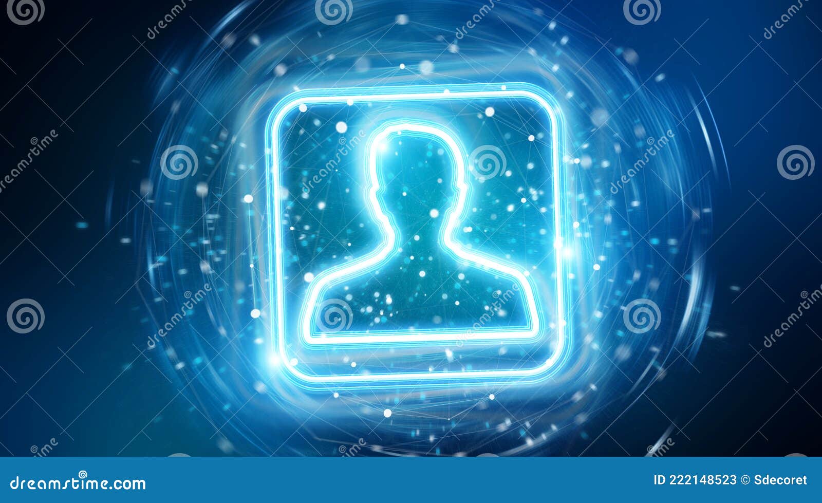 Digital Blue Holographic User Interface 3D Rendering Stock Illustration ...