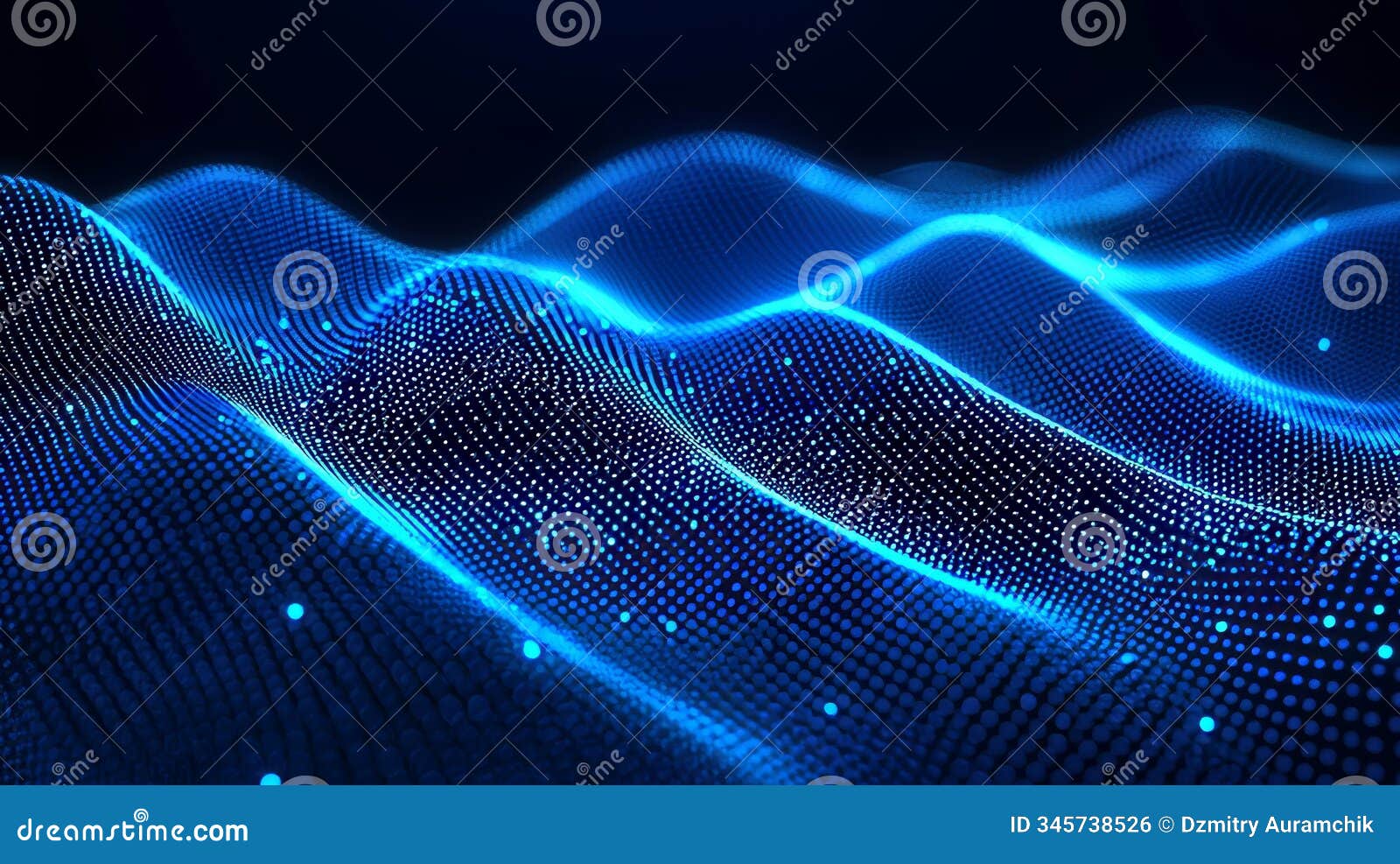 With a Digital Blue Light Effect, this Abstract Wave Technology ...