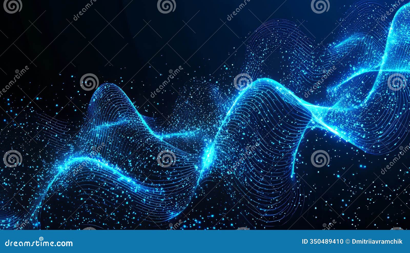 With a Digital Blue Light Effect, this Abstract Wave Technology ...
