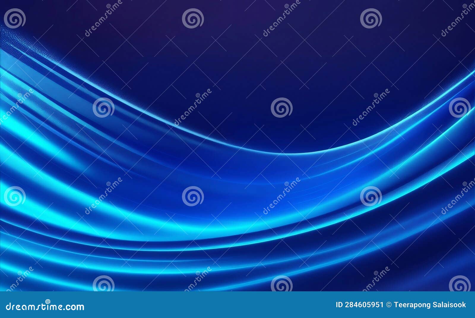 Digital Blue Neon Wave Background, Generative AI Illustration Stock ...