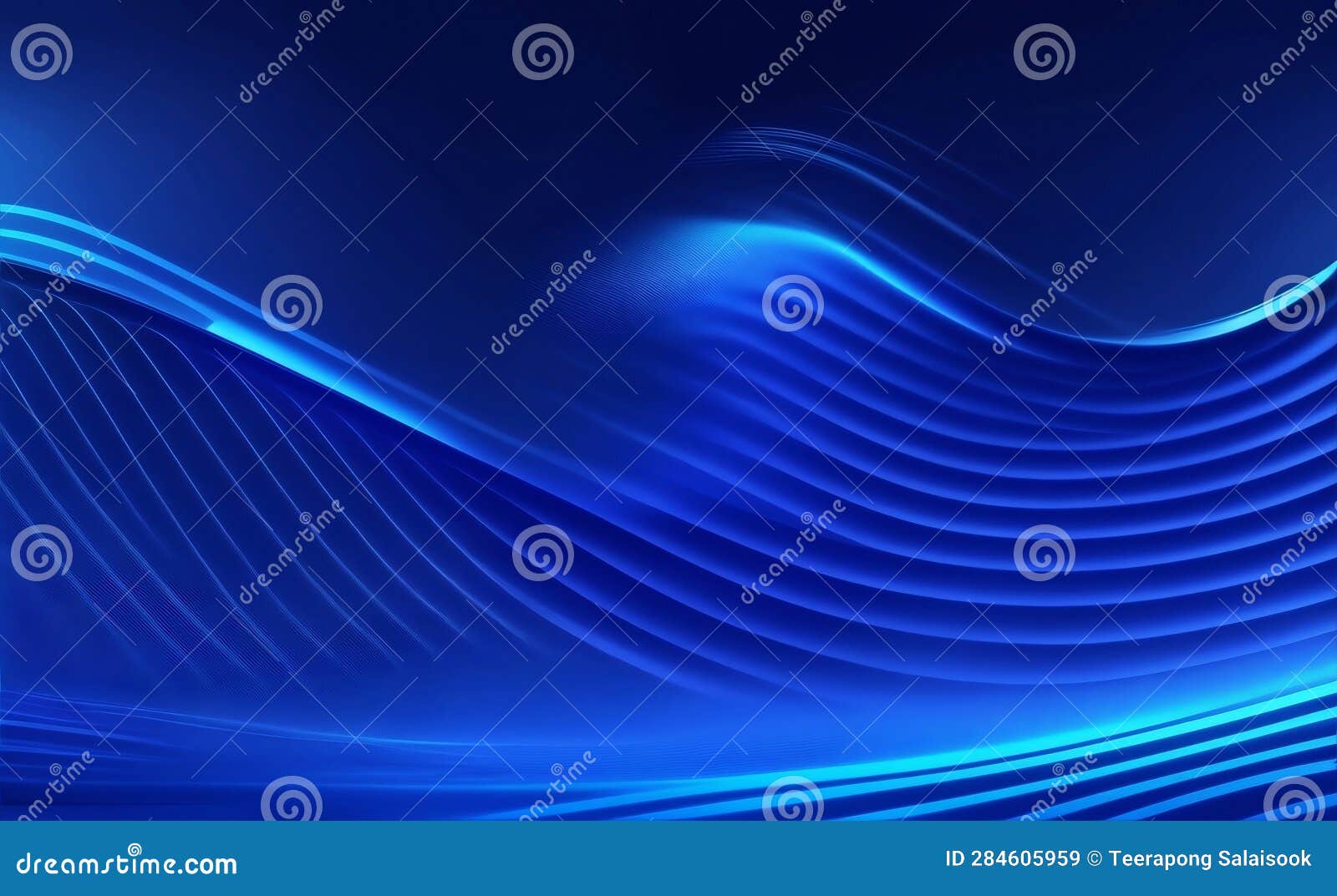 Digital Blue Neon Wave Background, Generative AI Illustration Stock ...