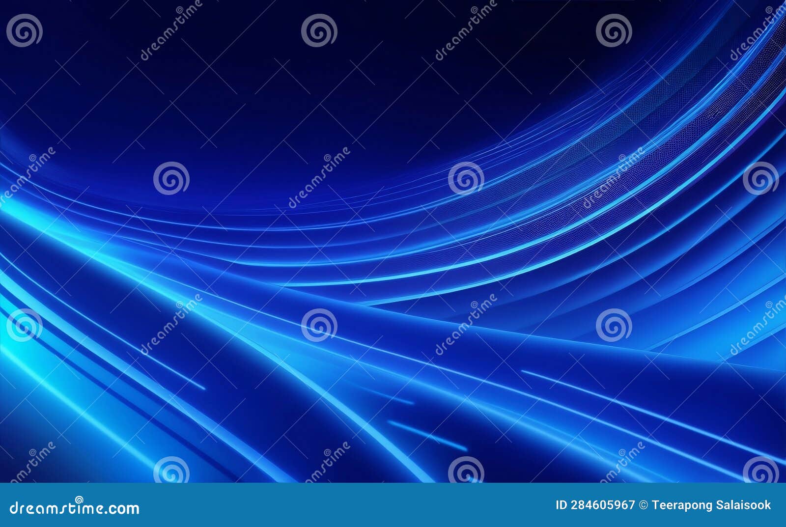 Digital Blue Neon Wave Background, Generative AI Illustration Stock ...