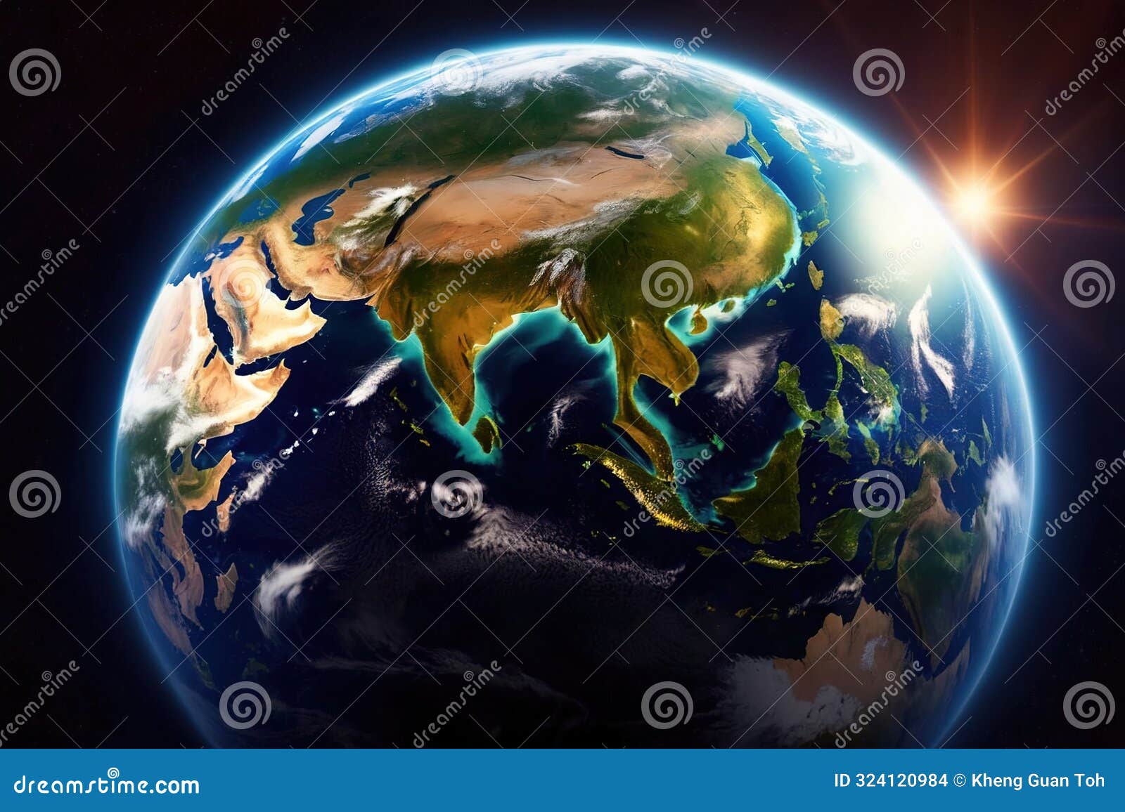Digital Blue Planet Earth, Glowing Light Illustration Stock ...